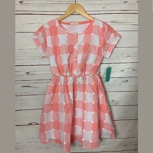 Copper Key | Dresses | Copper Key Girls Peach White Plaid Dots Dress ...